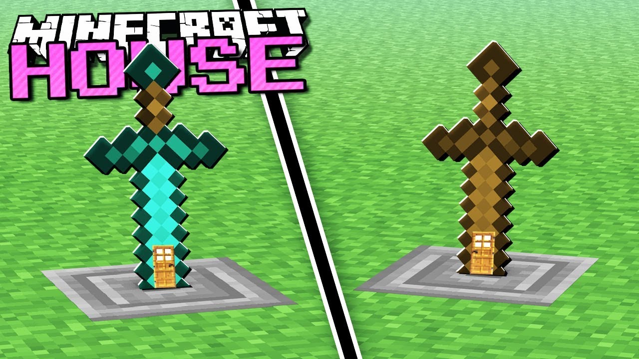 WOODEN vs. DIAMOND SWORD HOUSE in Minecraft! - YouTube