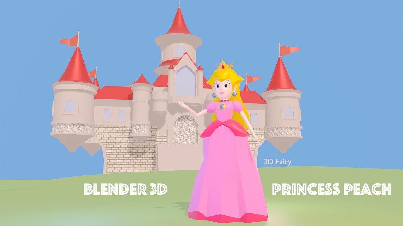 Blender 3D Super Mario Princess Peach (Super Mario Bro. Movie) - YouTube