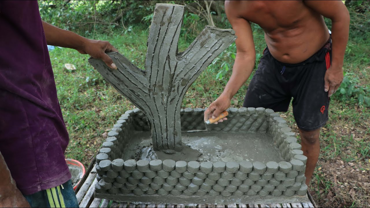 How to make tree stump combined fish tank - YouTube