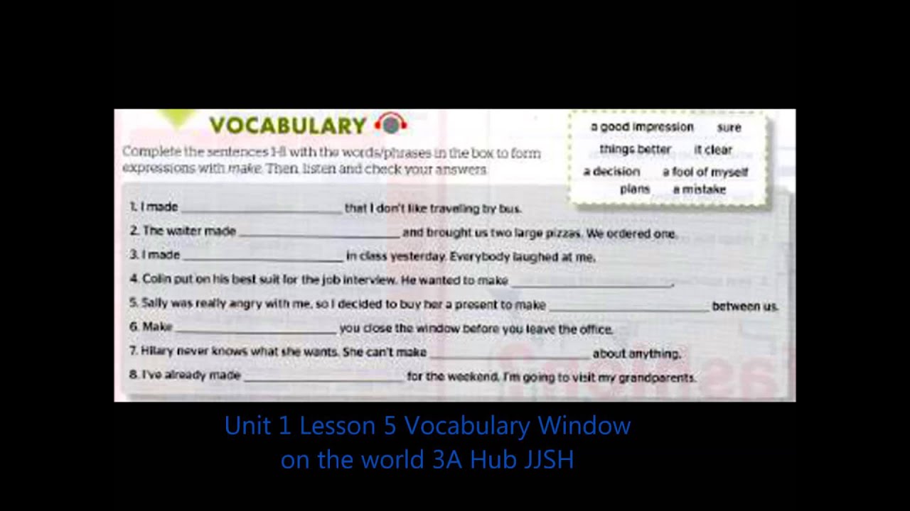 515 Vocabulary Window on the world JJSH - YouTube