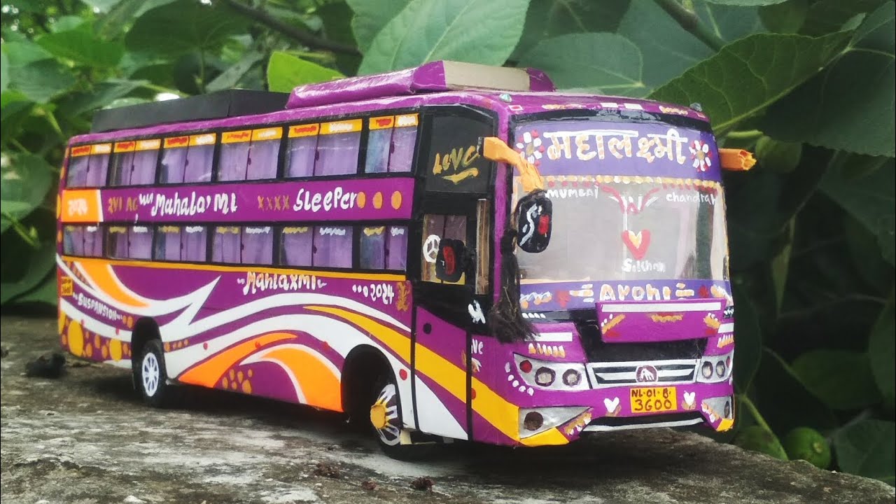Mahalaxmi bus travels handmade model video #mahalaxmi#bus #model # ...
