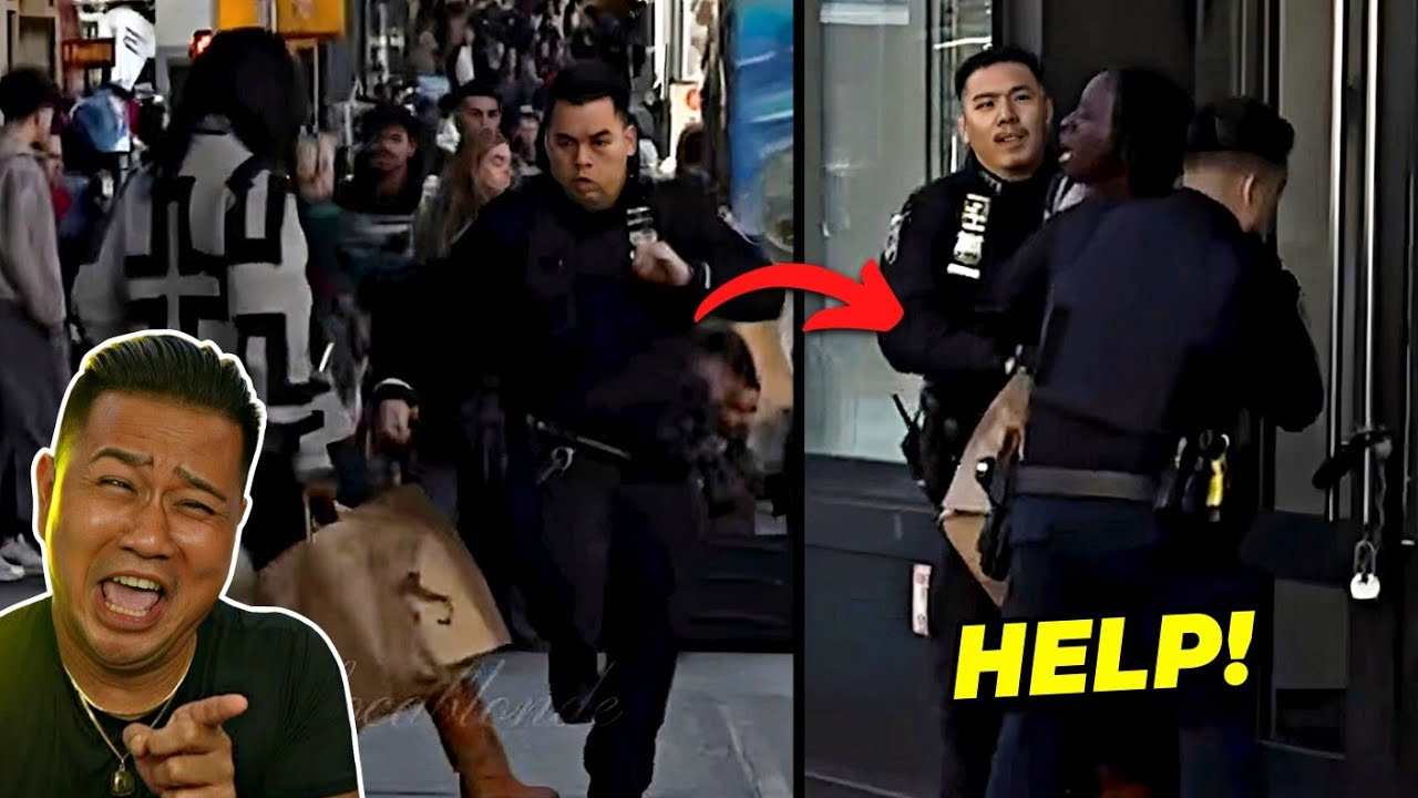 Woman INSTANTLY REGRETS Tripping Cop Chasing Suspect - YouTube