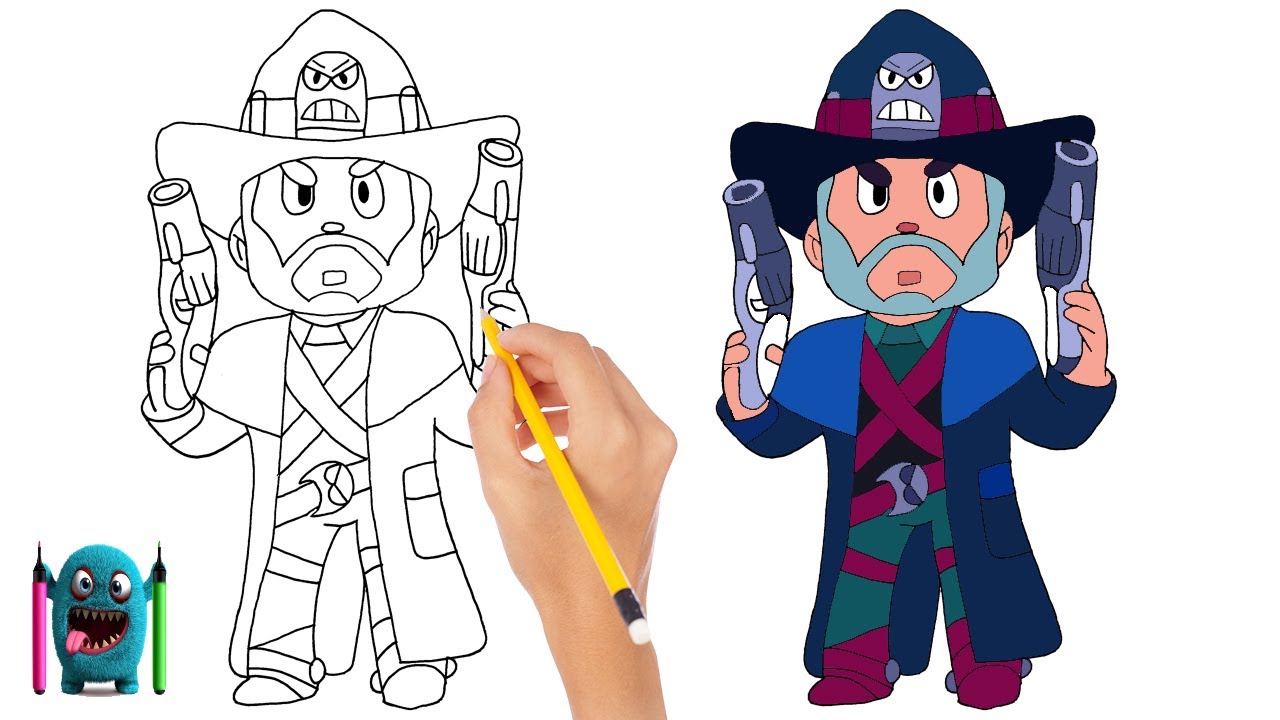 Silahşör Gunslinger Colt Çizimi How to Draw Brawl Stars - YouTube