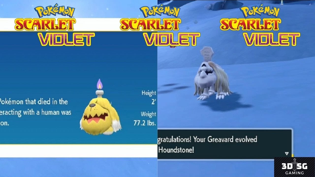 Pokemon Scarlet & Violet | No. 0971 to 0972 Shiny Greavard & Houndstone ...