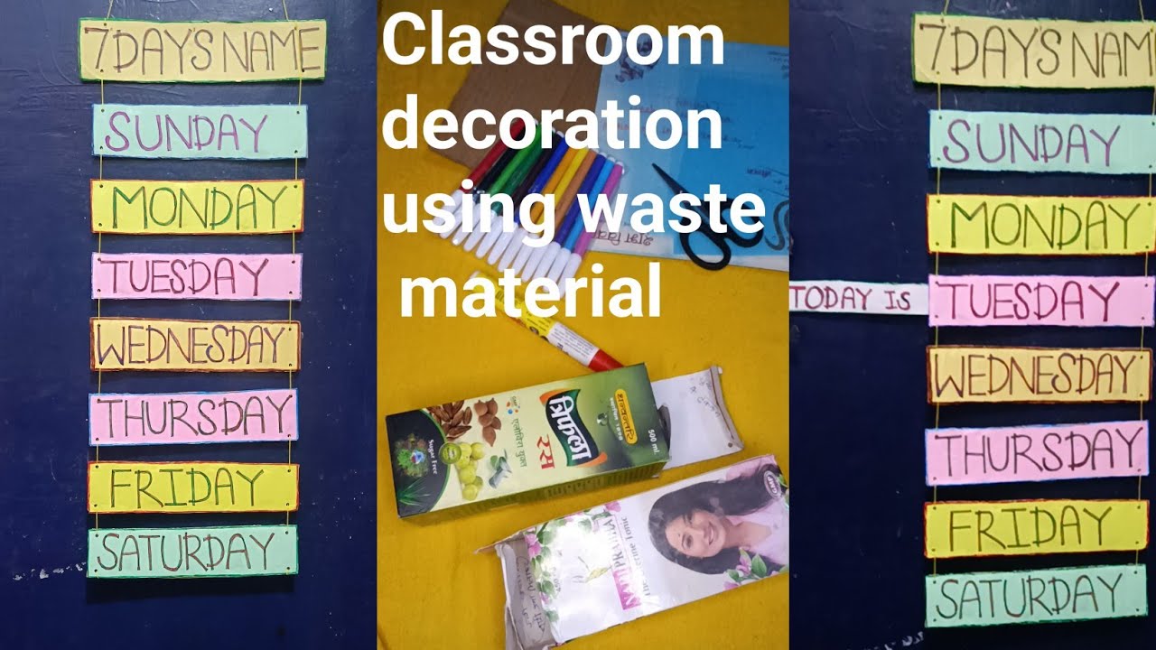 tlm from waste material ।। 7 days name।। how to make tlm from waste ...
