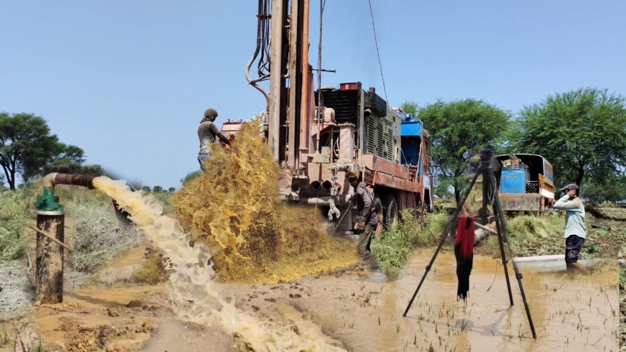 Borewell drilling from village | 57 feet depth 10HP water | borewell ...