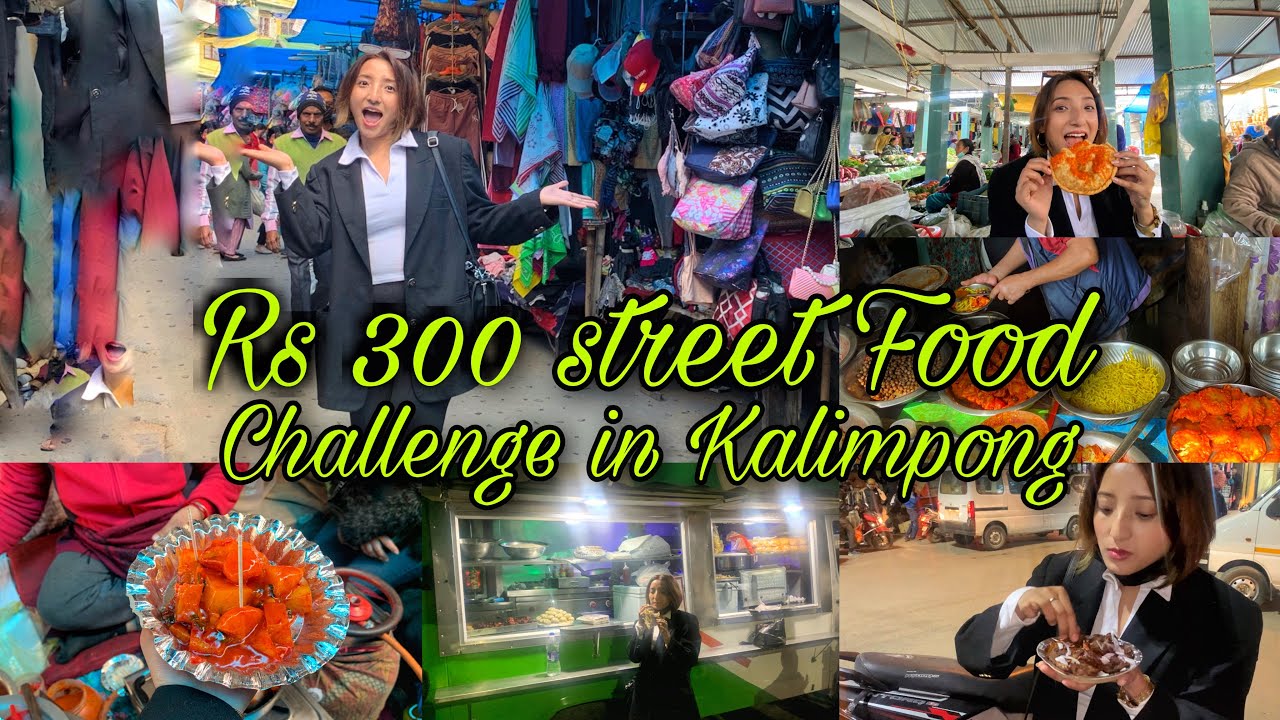 Street Food of Kalimpong🥰Rs300 challenge😎starting at Rs10 only🤭Fambi ...