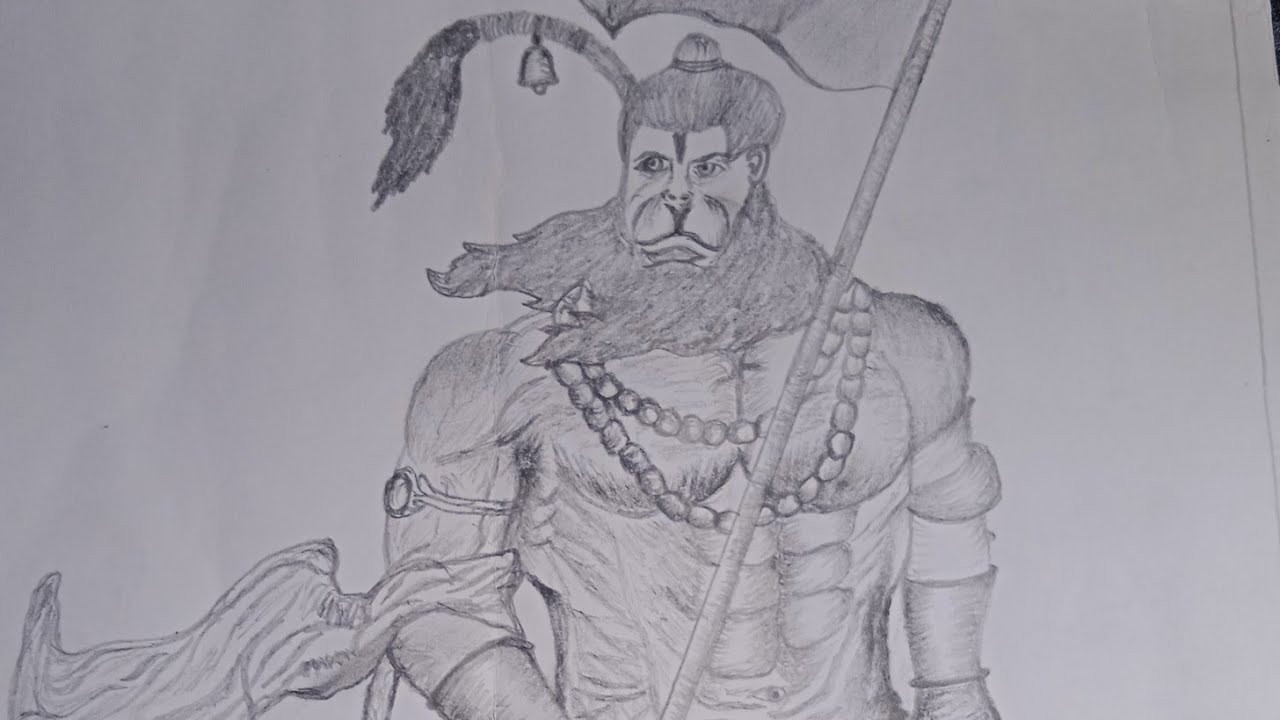 Honuman Picture Drawing || Honuman Ji Ka Photo Drawing - YouTube