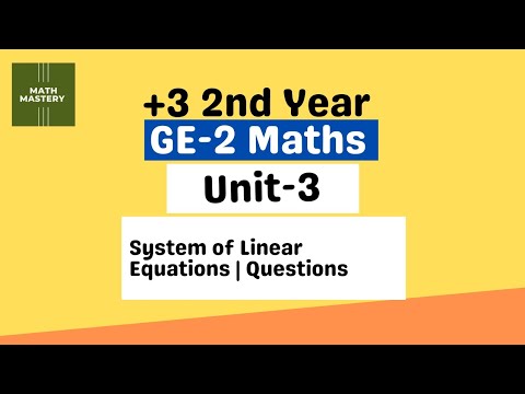 Lect-46 | Row Reduction Method | System of Equations | Examples - YouTube