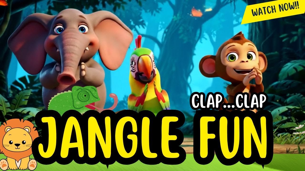 Happy Jungle Rhyme 🌳😂 | Clap Clap Song 🎶 | Hindi Kids Nursery Rhyme ...