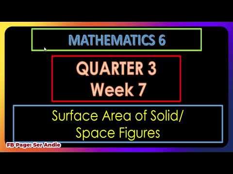 MATH 6 QUARTER 3 WEEK 7 - SURFACE AREA OF SOLID FIGURES - YouTube