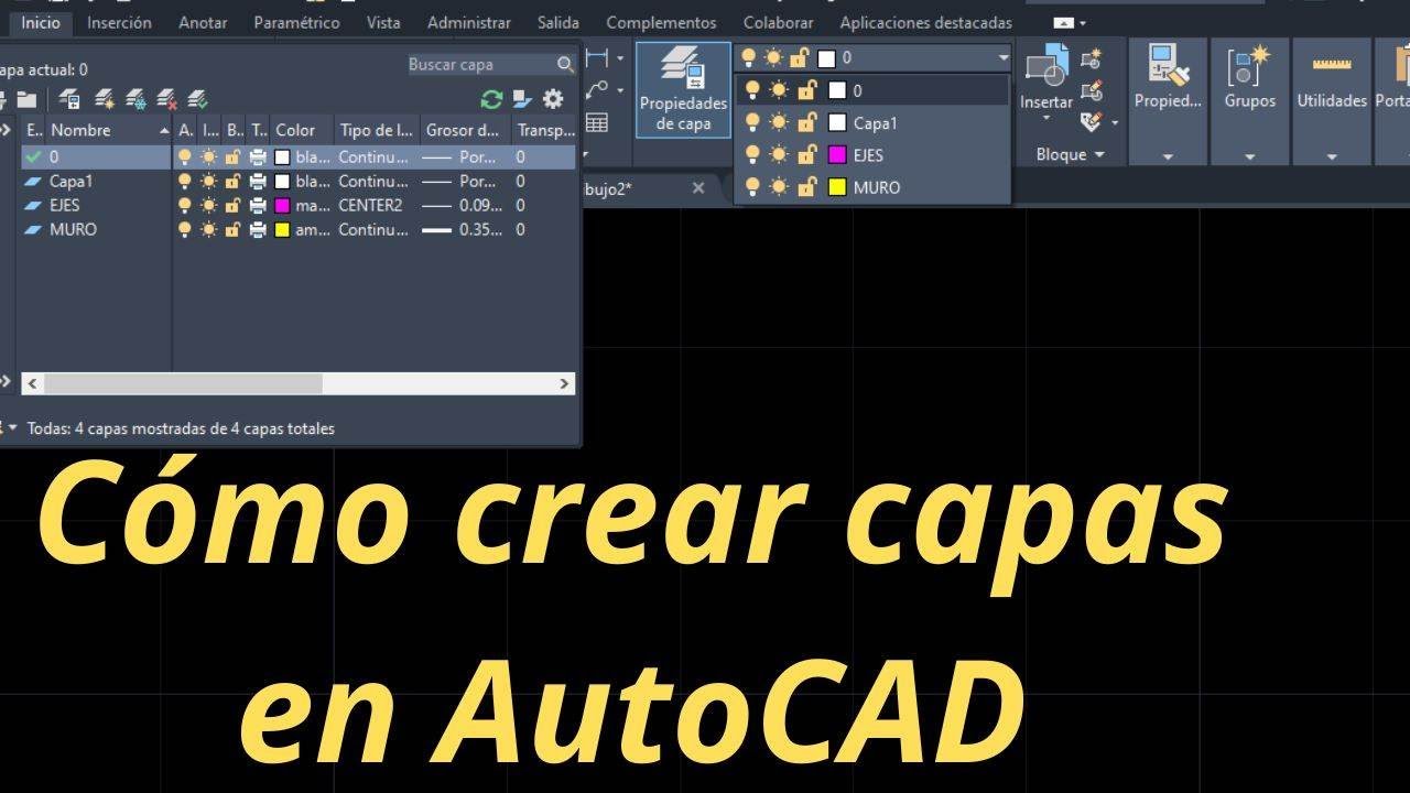 crear capas en Autocad - YouTube