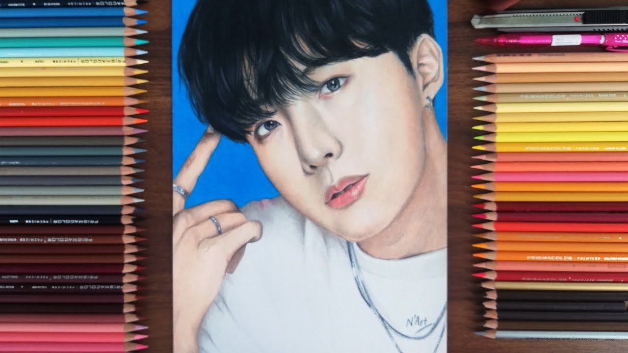 My first time trying to draw J Hope BTS | N'Art - YouTube