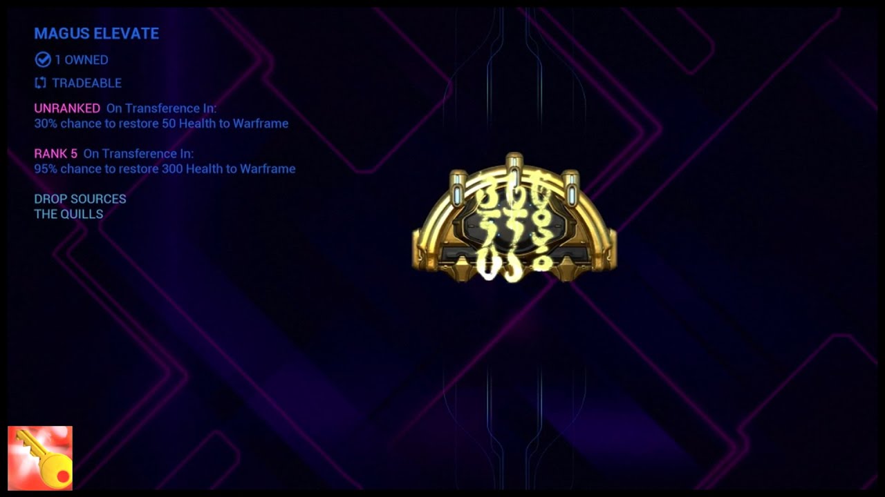 Warframe- Operators Magus Elevate Arcane (Healing) - YouTube