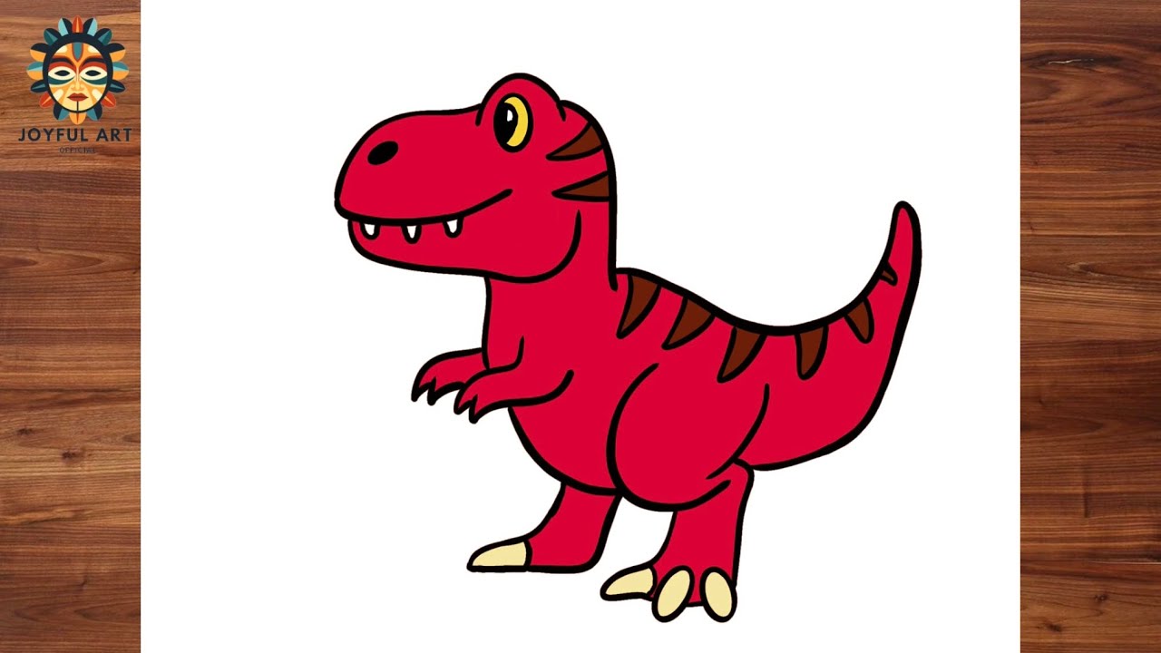 How To Draw T- REX Step by Step | Drawing For Kids Tutorial - YouTube