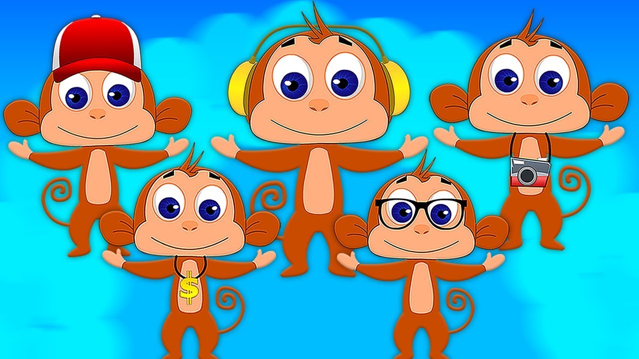 lima monyet kecil | lagu bayi | Five Little Monkeys | Kids Channel ...