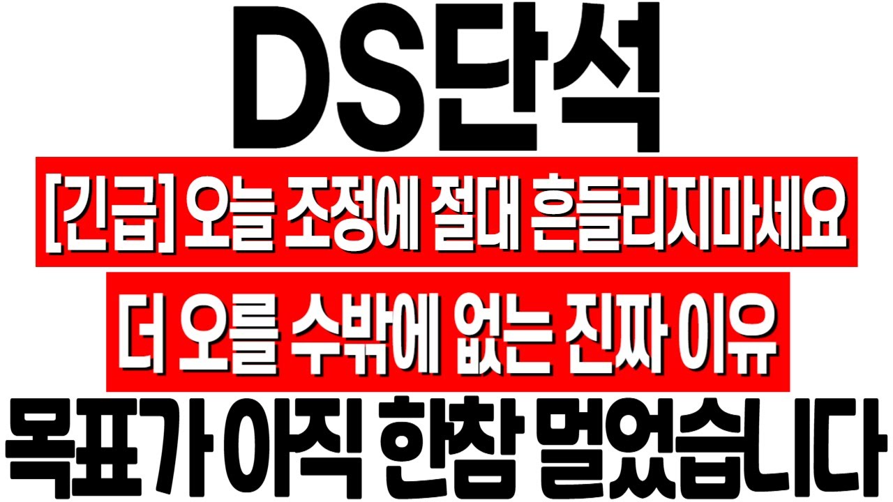 Ds단석 주가 전망 더 오를 수밖에 없는 진짜 이유 세력은 계속 물량을 모으고 있습니다 Ds단석 주식 분석 Ds단석