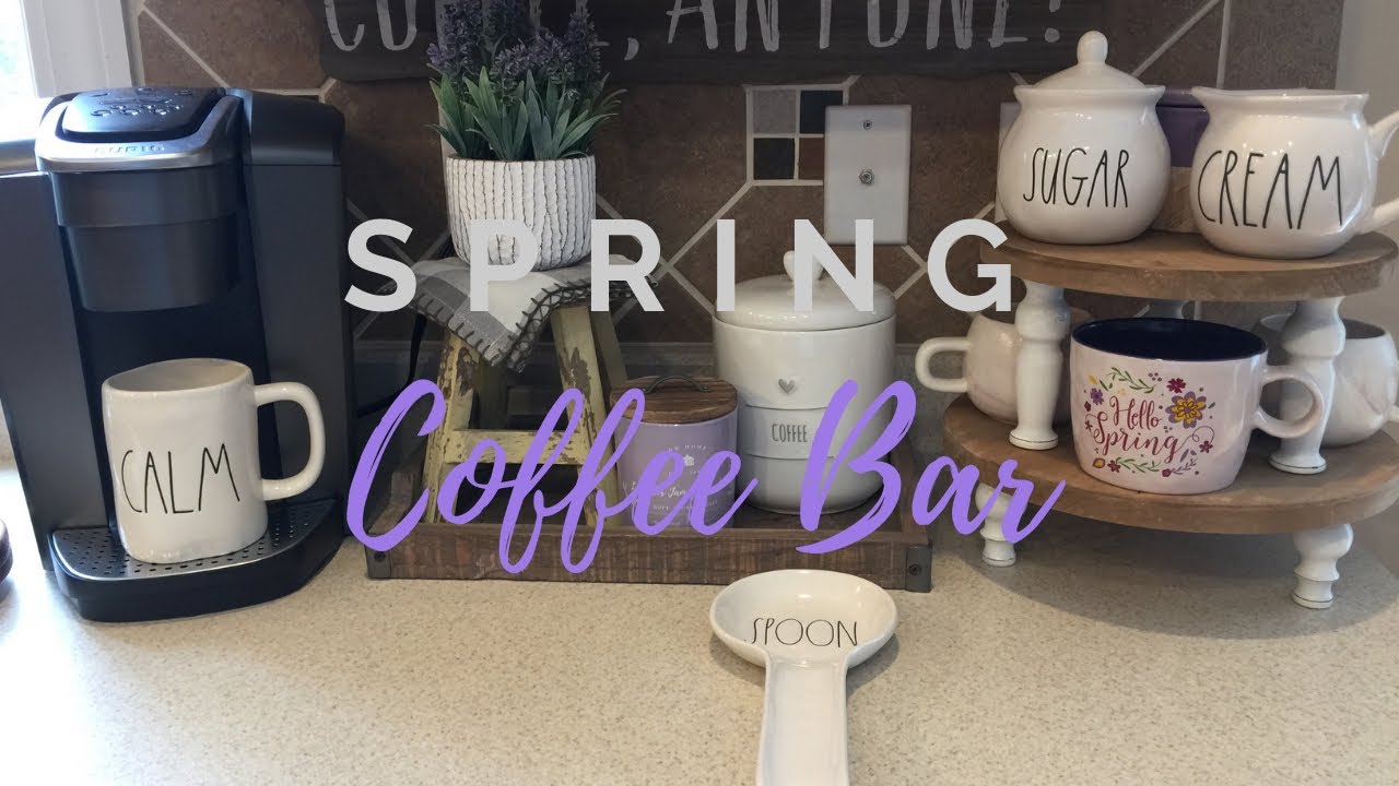 🌸🐣SPRING COFFEE BAR🌸🐣//SPRING DECORATE MY COFFEE BAR//SPRING COFFEE BAR ...