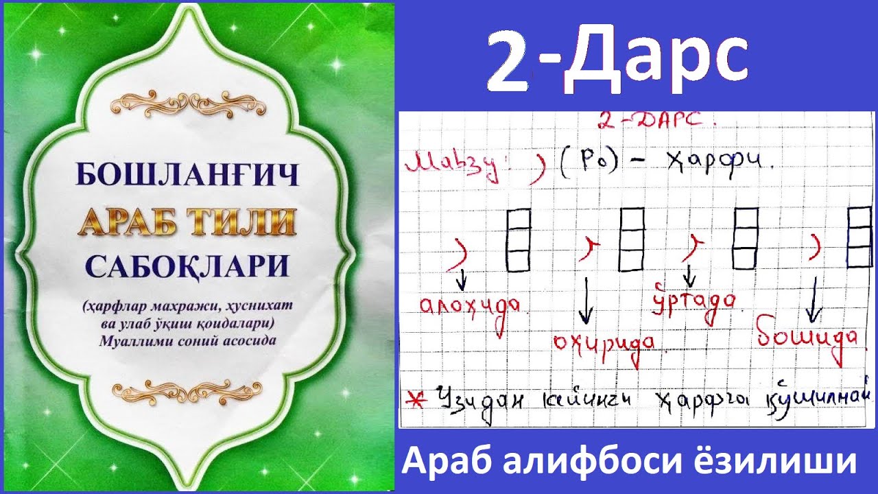 Араб алифбоси ёзилиши 2-дарс Ро ҳарфи ёзилиши ر Аrab alifbosi yozilishi ...