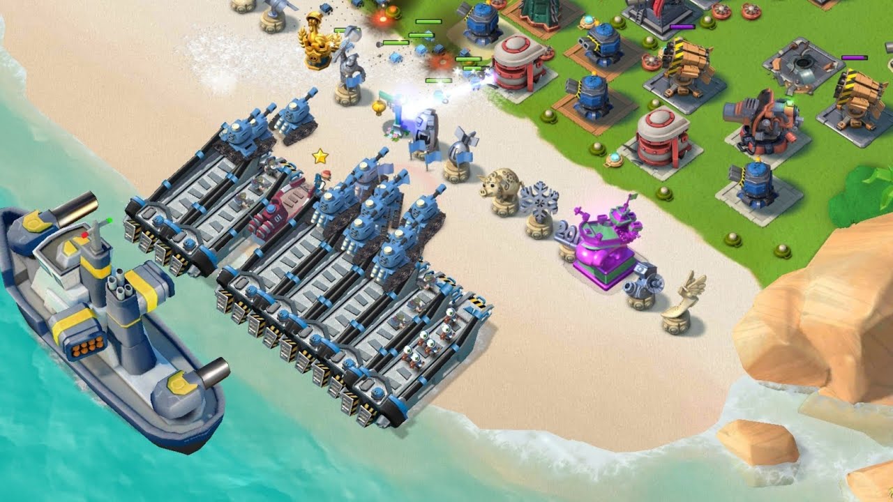 Boom Beach Attack Tank + Bombardier + Medic - YouTube