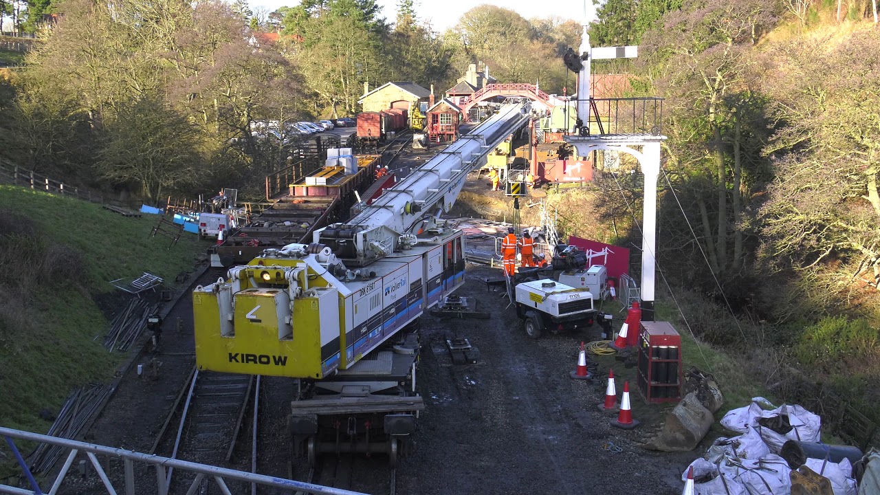 Bridge 27 Update at Goathland (NYMR) - New Sill Beams are lifted into ...