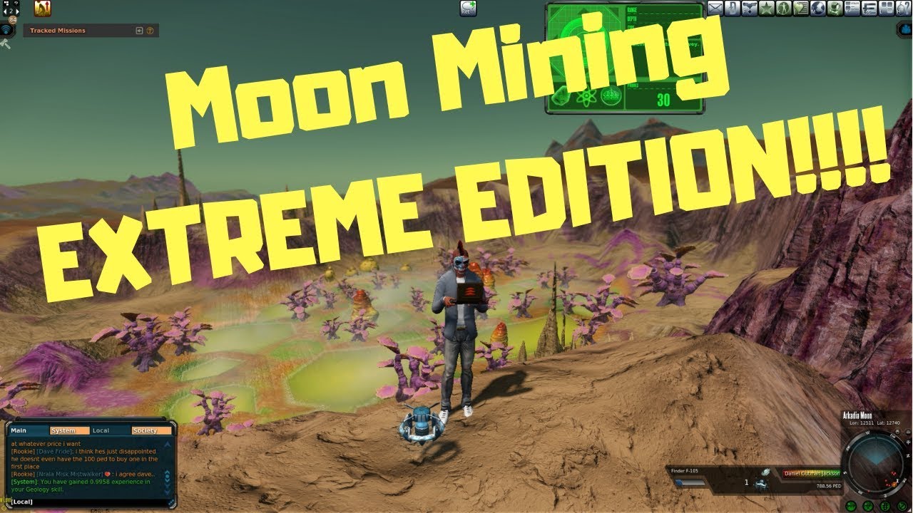 Entropia Universe: An 80 PED Amped Mining Run on Arkadia Moon - YouTube