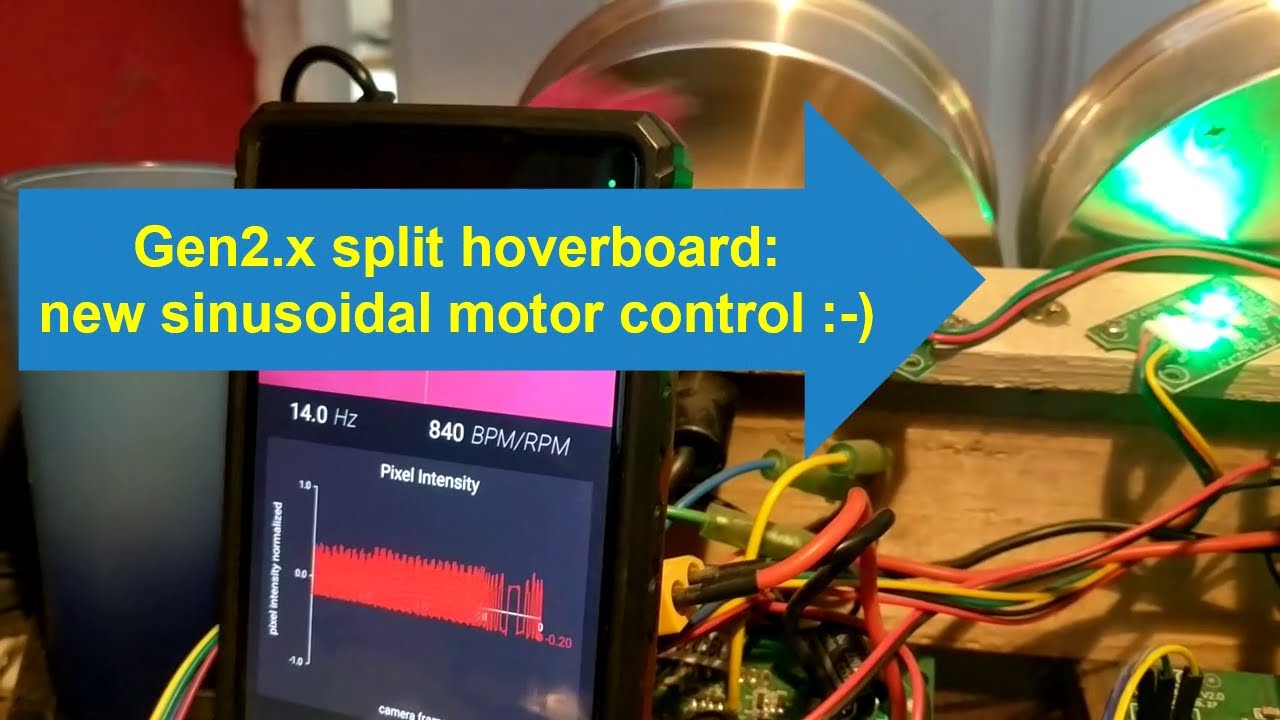 Gen2.x: new sinusoidal motor control for split hoverboard :-) - YouTube
