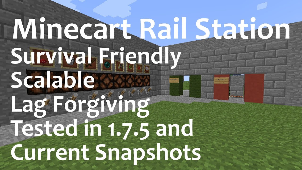 Survival Friendly Minecraft Rail Station for 1.7.5+ - YouTube