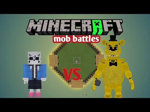 Sans vs golden freddy(mcpe mob battles) - YouTube
