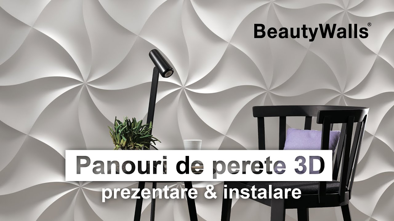 Decor de perete cu panouri de perete 3D din gips. Instalare DIY. RO ...