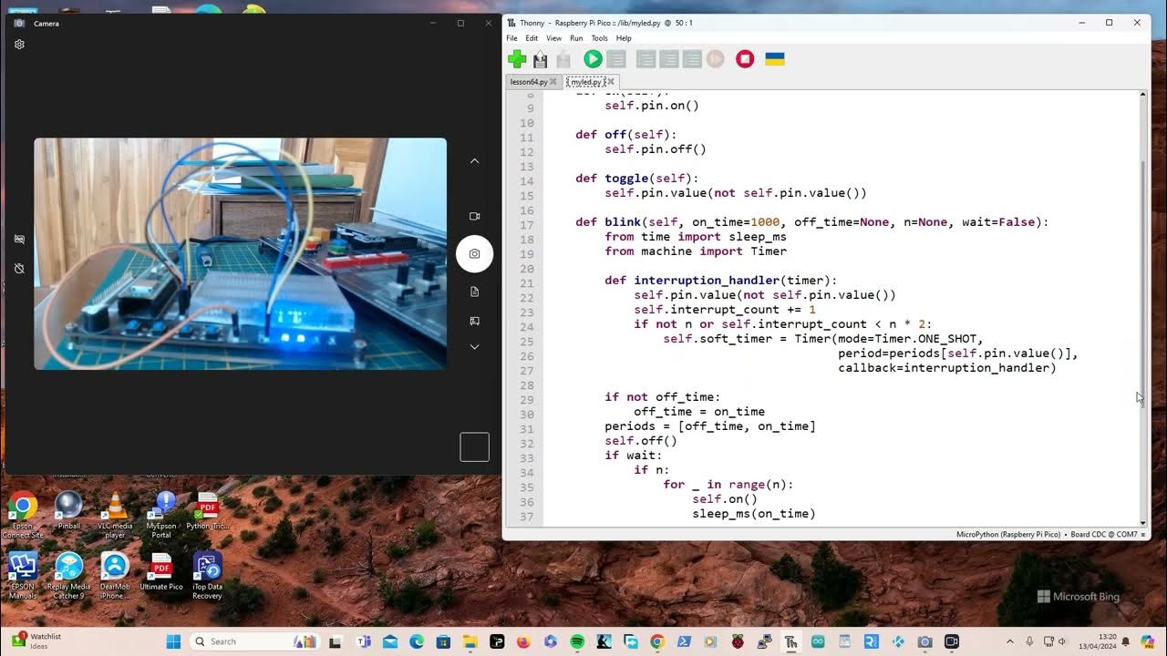 My video for Paul McWhorter's Pico W Lesson 64 - LED Class - YouTube