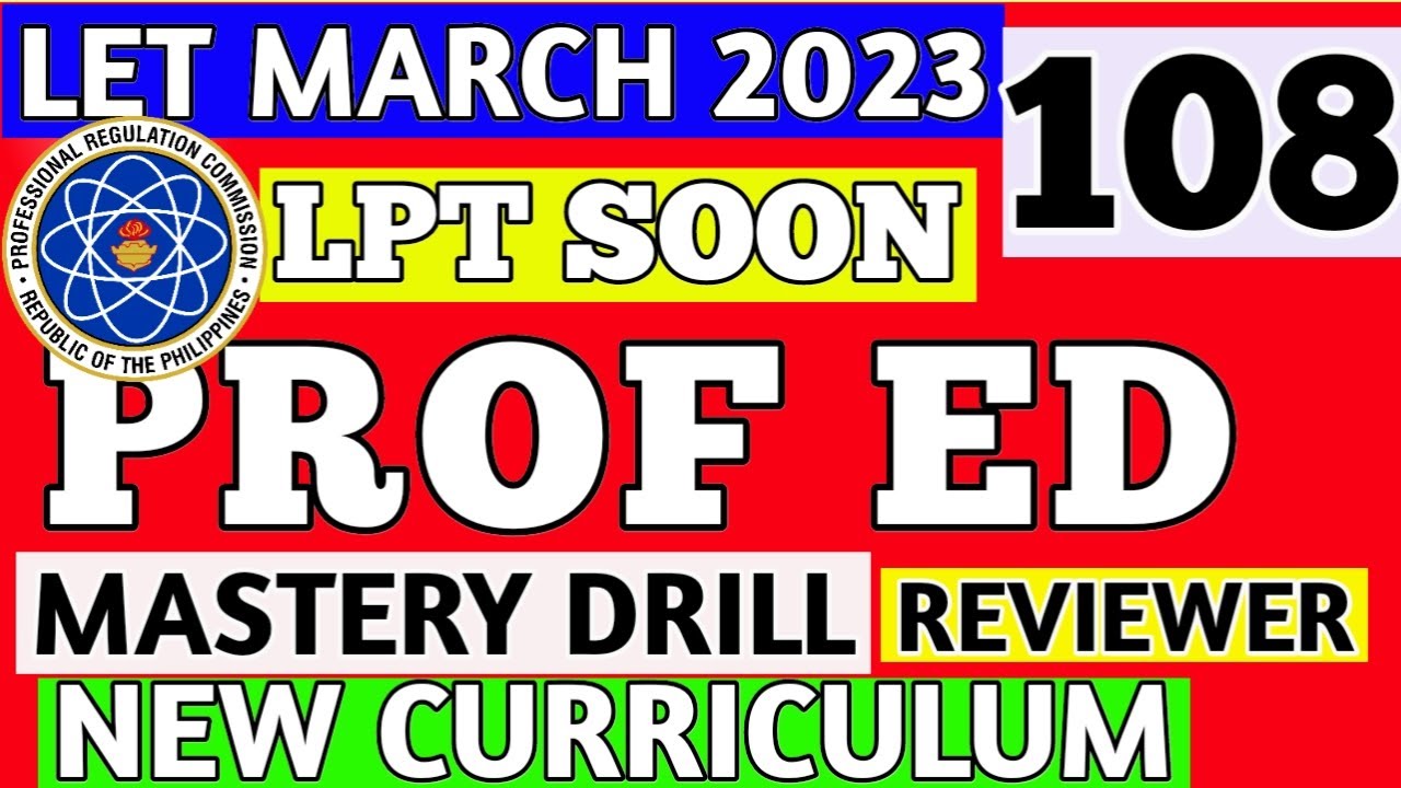 LET 2023 NEW CURRICULUM PROFESSIONAL EDUCATION PRE-BOARD DRILL ...