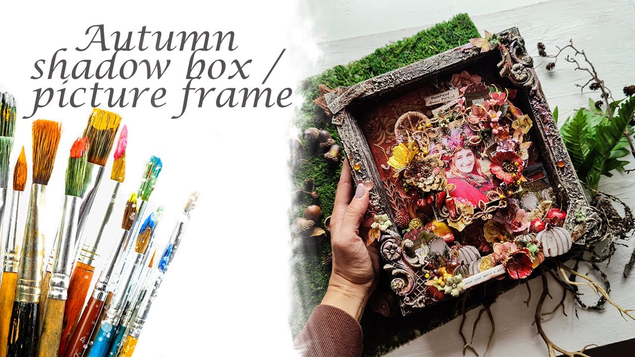 Autumn shadow box tutorial - YouTube