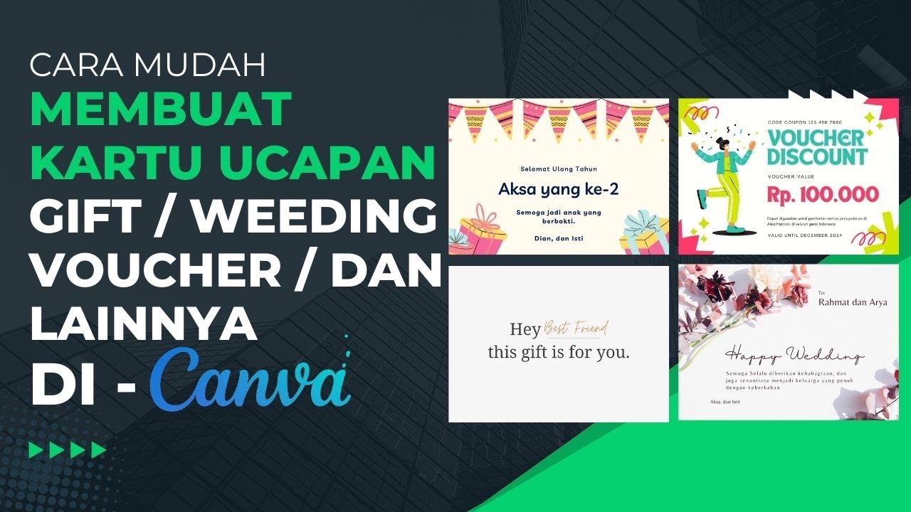 Cara Mudah membuat desain KARTU UCAPAN | GIFT CARD | WEDDING CARD ...
