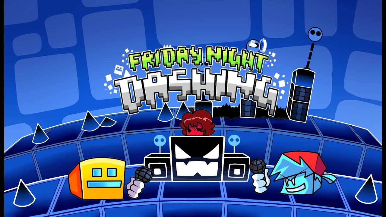 Friday Night Dashing Vs Geometry Dash [Story Mode|Cutscenes|Bonus] (FNF ...