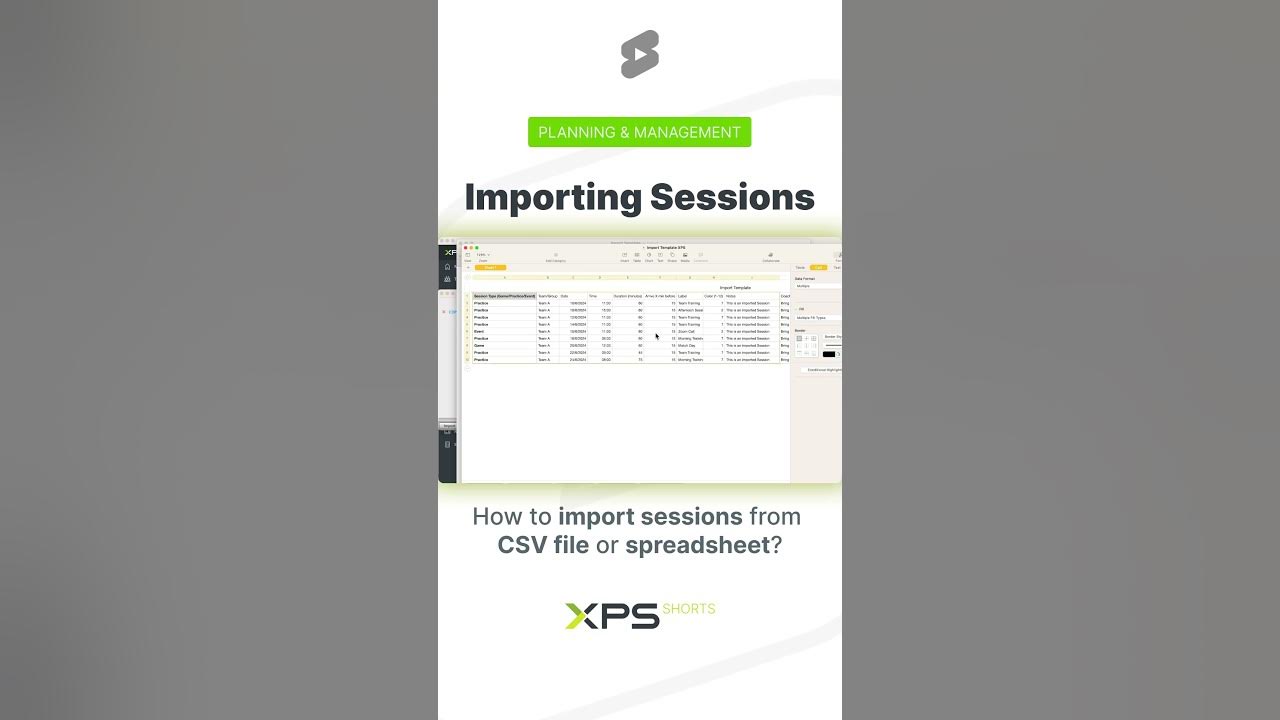 Importing Sessions from CSV or spreadsheet | XPS Shorts - YouTube
