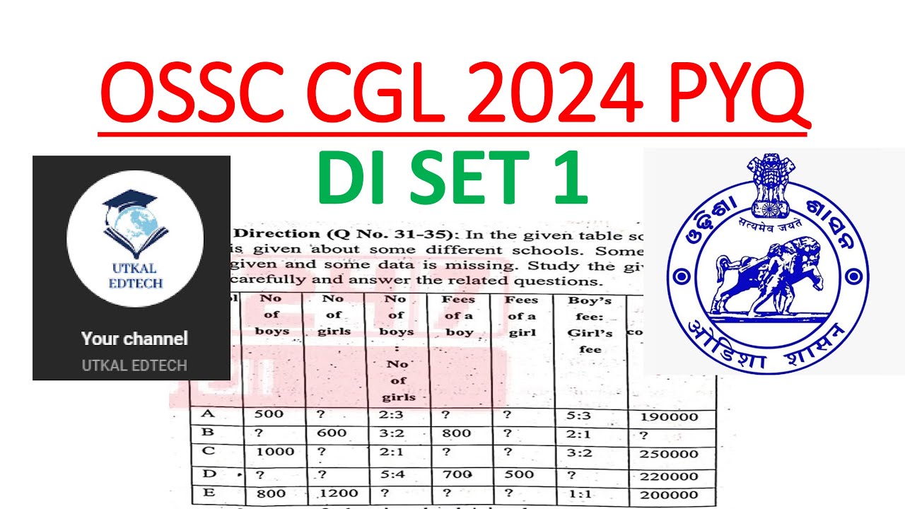 OSSC CGL 2024 || DI Set1 || CGL-PYQ #ossc #osssc #opsc - YouTube