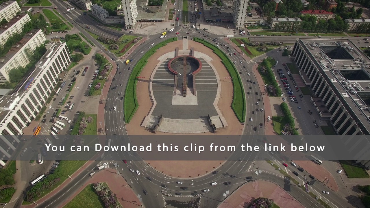 Aerial view of Victory square 'Ploschad Pobedy' in Saint-Petersburg ...