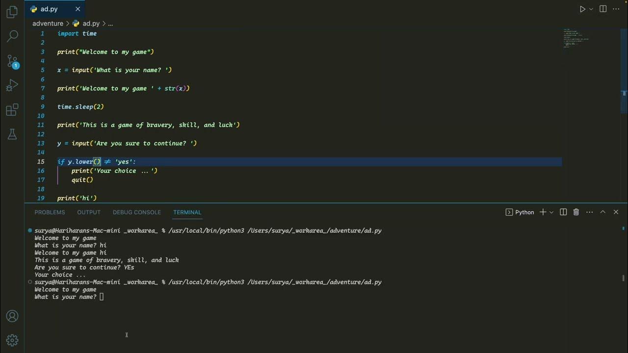 How to create a basic ADVENTURE GAME in Python - for BEGINNERS - YouTube