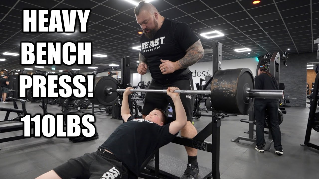 11yr OLD BENCH PRESSES 110LBS (Max Lifts) - ft. Eddie Hall - YouTube