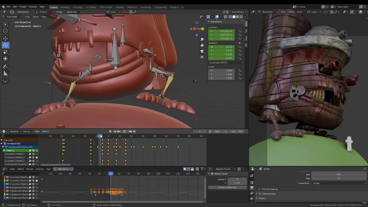 Blender: Howl's Moving Castle Loop Animation - YouTube