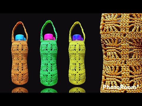 Cara Merajut Cover Botol Motif Kembang Kotak 1 Warna | Tutorial sarung ...