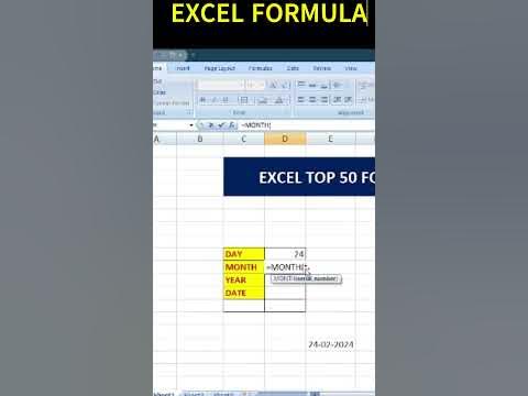 MONTH FORMULA IN EXCEL || FIND MONTH IN DATE USING EXCEL FORMULA #excel - YouTube