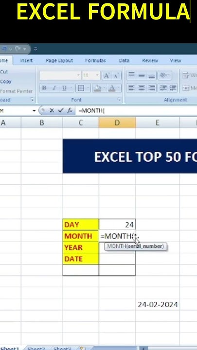 MONTH FORMULA IN EXCEL || FIND MONTH IN DATE USING EXCEL FORMULA #excel - YouTube