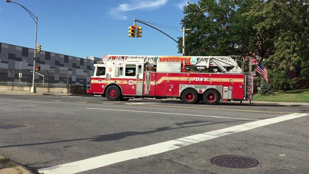 FDNY LADDER 48 & FDNY ENGINE 83 TAKING UP FROM RELOCATION AT FDNY ...