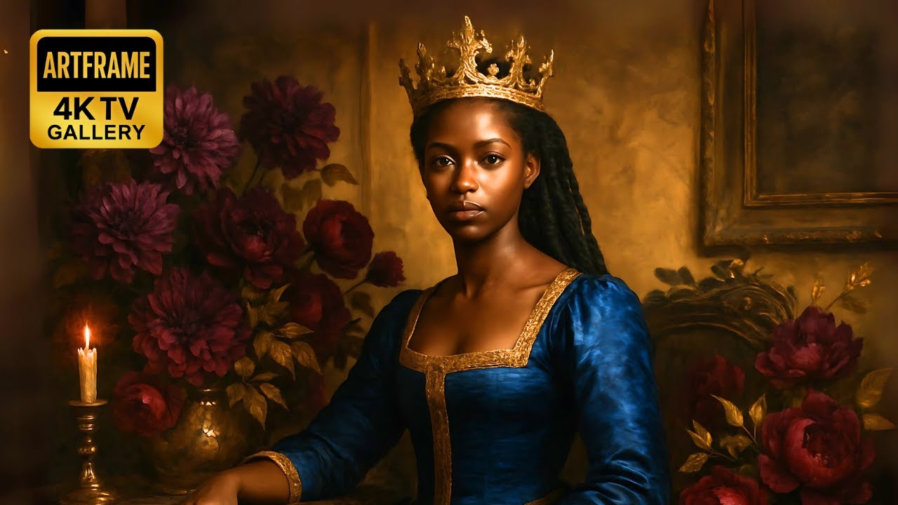Regal Baroque Queen | Black Royal Portrait | 4K TV Art Frame ...