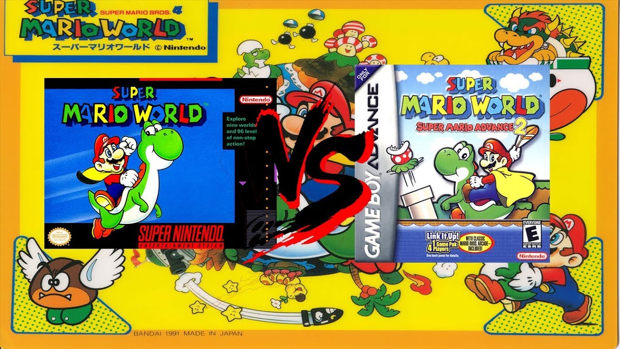 Super Mario World Vs Super Mario Advance 2 (SNES Vs GBA) Comparação ...