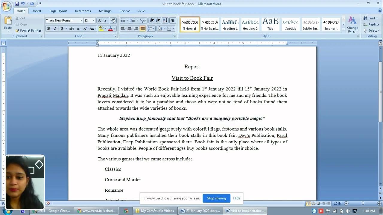 Formatting a document in Word Processor - YouTube
