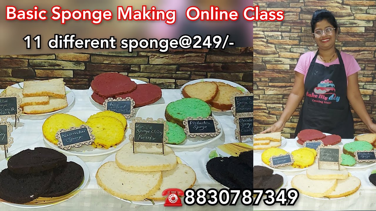 Basic Sponge Making Online / Offline Class | 11 different sponge @249 ...