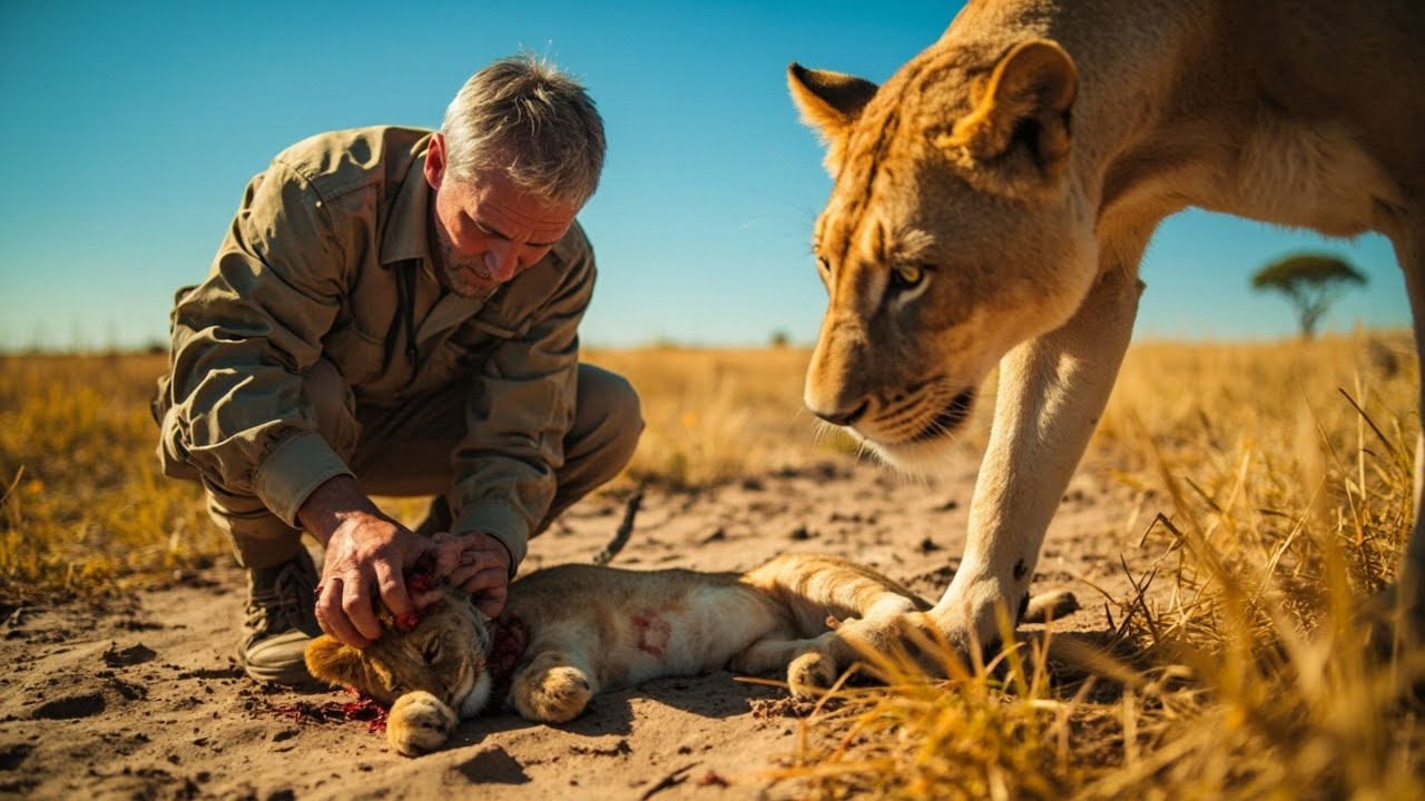A crying lioness brought her dying lion cub to this man, then the ...